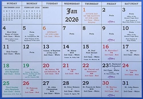 2026 Liturgical Mini Calendars - Seraphimco.com